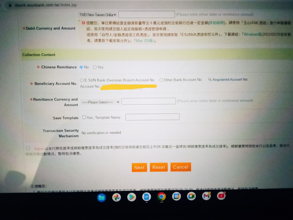 Esun Bank Remittance Question - Living in Taiwan - Forumosa