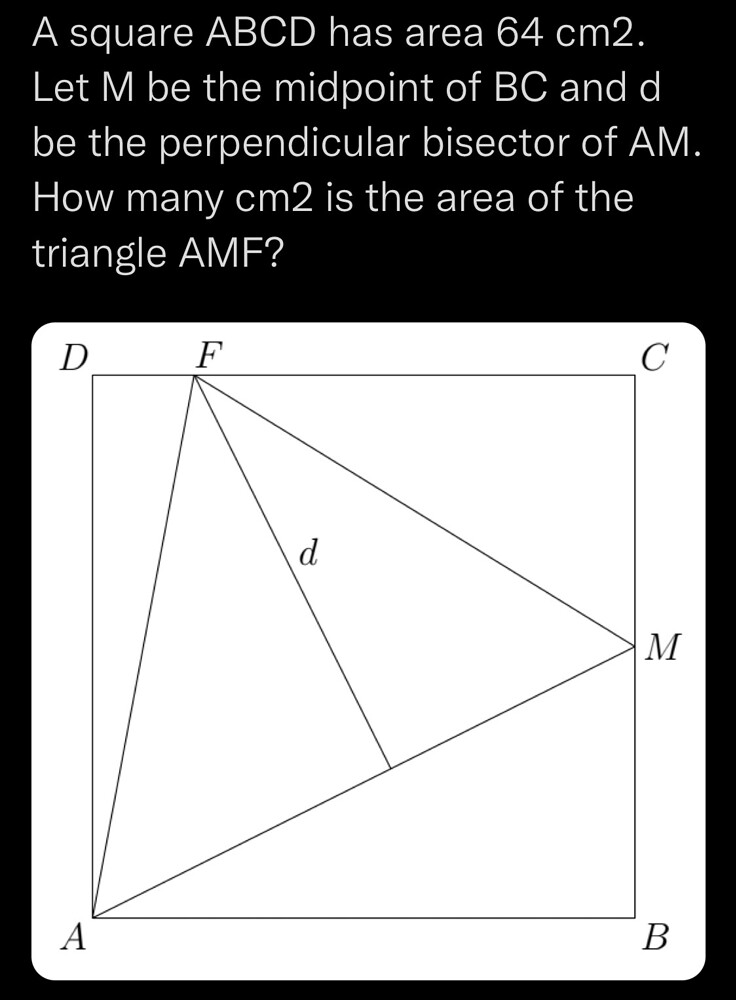 Find the area of a triangle inside a square - Science & Nature - Forumosa